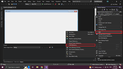 Setting up the COM server using Visual Studio - AxisVM