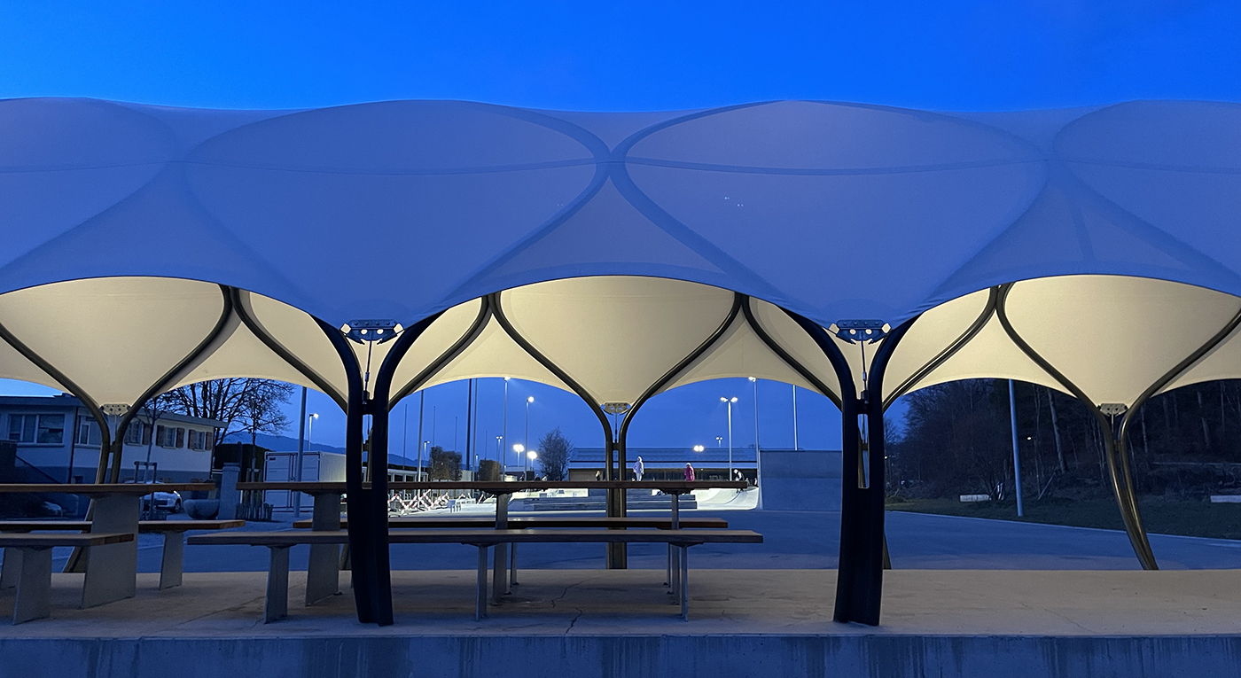 Ultra-lightweight structure – Public pavilion - AXISVM
